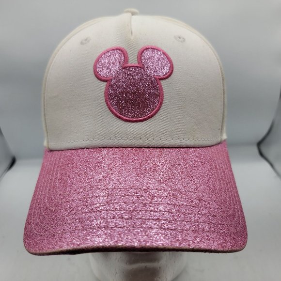 Disney | Accessories | Disney Mickey Shimmery Adult White Pink Hat ...